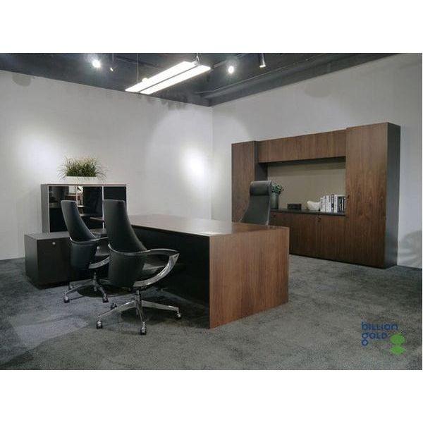BSG-Bezel Luxury Executive Desk 高階主管辦公桌 | 現代風格厚實木皮檯面及檯腳 – Brilliant SPACE
