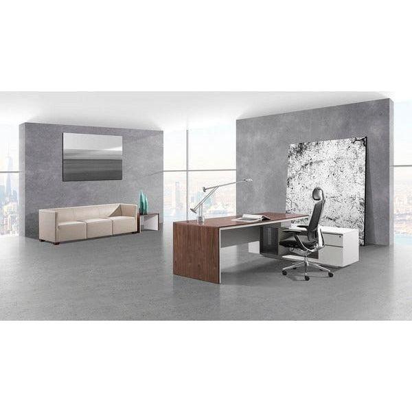 BSG-Concise Managerial Office Desk 專業辦公桌 | 高級木皮配時尚設計及雙寬抽屜 – Brilliant SPACE